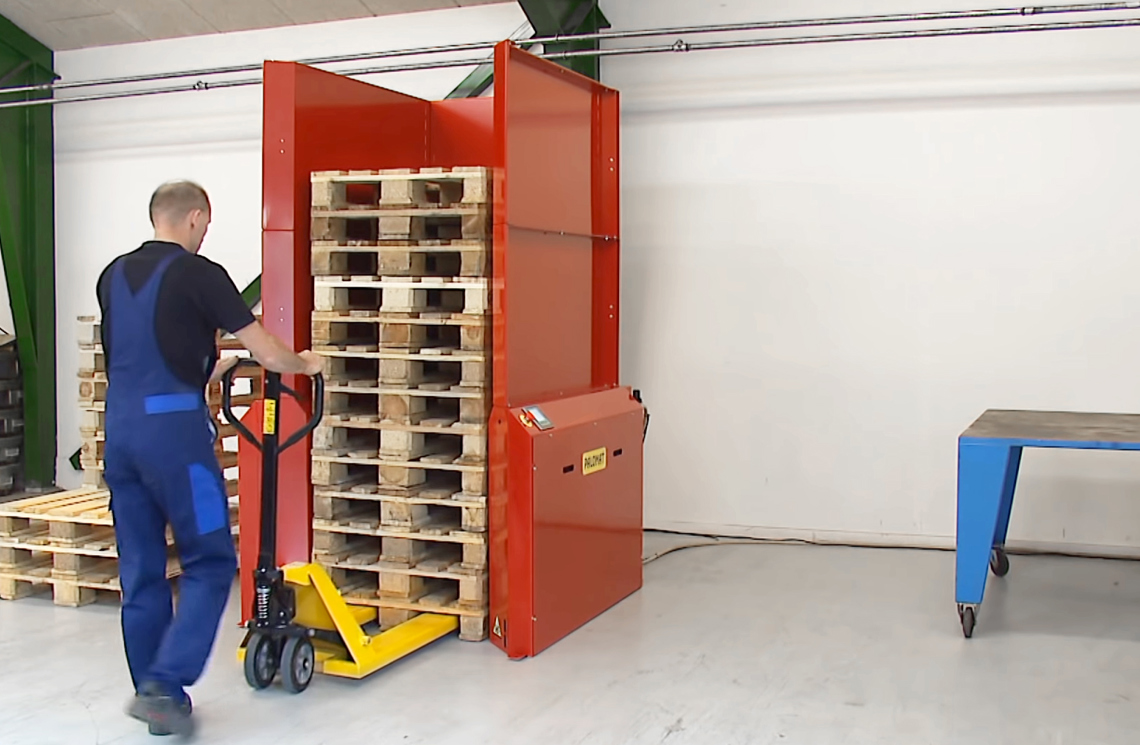 PALOMAT Greenline | Pallet magazine for pallet stacking + destacking